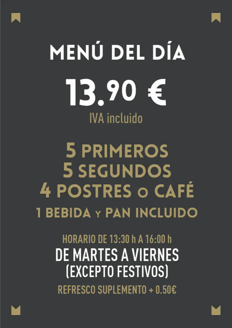 Menú del día - Monumental Restaurante